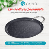 Comal Redondo Antiadherente de Mármol 29 cm – Acero Inoxidable 100% ...